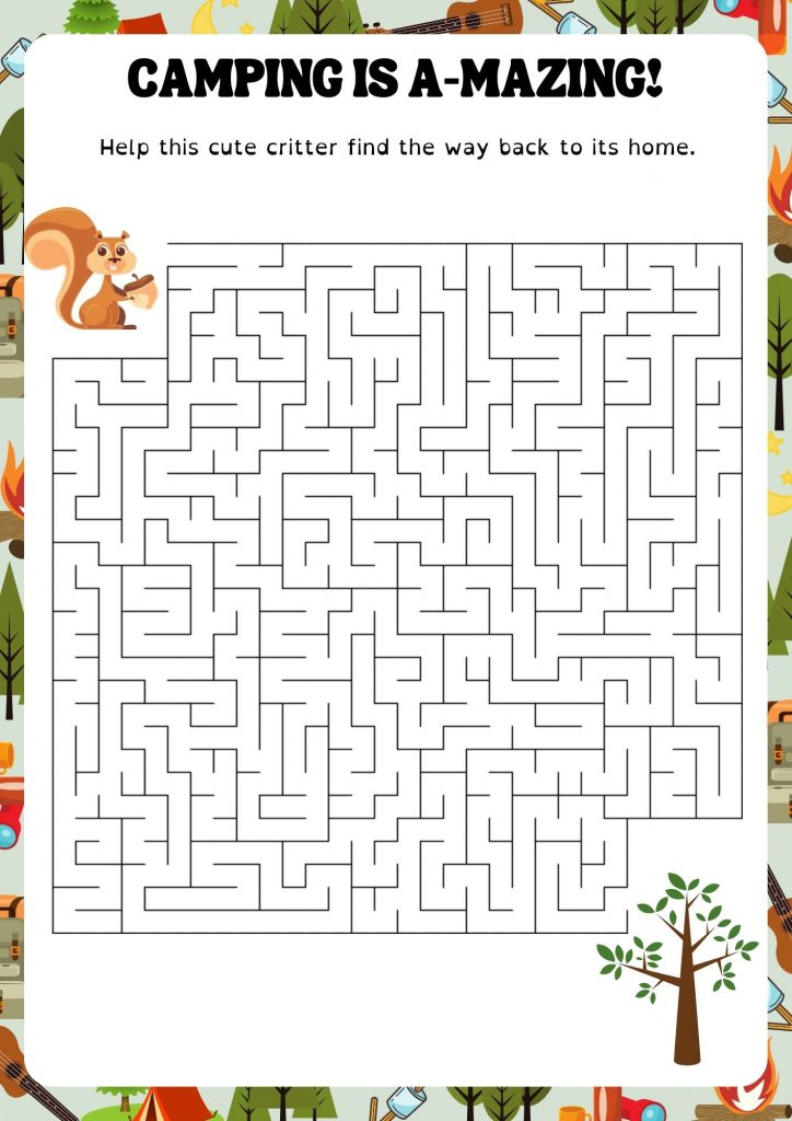 Camping Activity Pack - Curious Little Monkeys Educational Resources