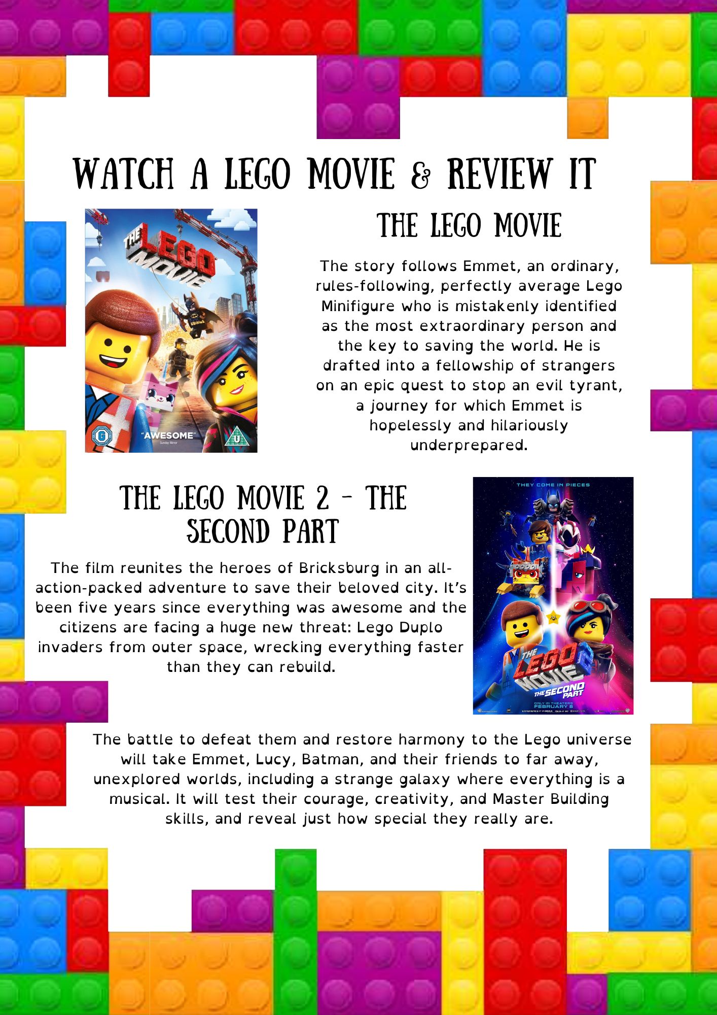 International Lego Day {PDF} - Curious Little Monkeys Educational Resources